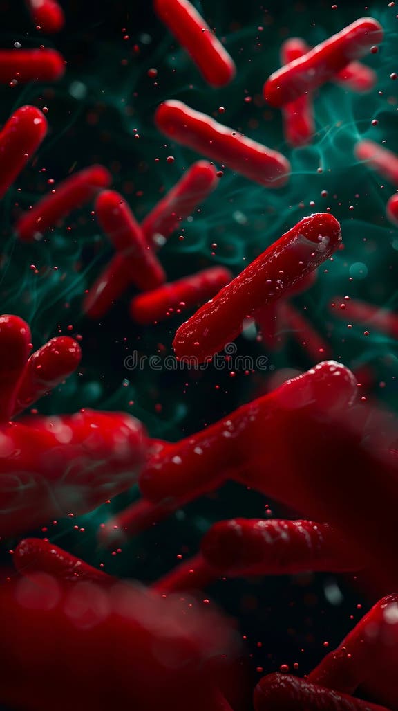 A Group of Red Bacteria in the Water Stock Image - Image of liquid ...
