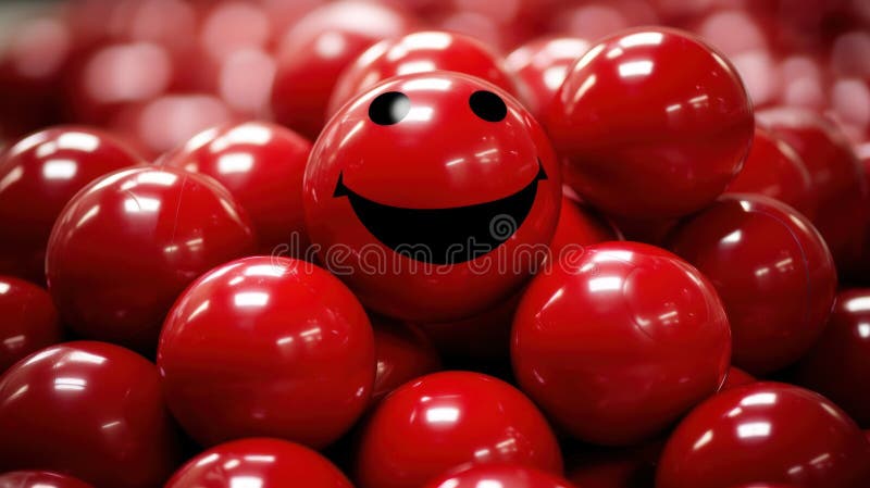 A Group of Red Balls with a Smiley Face Stock Illustration ...