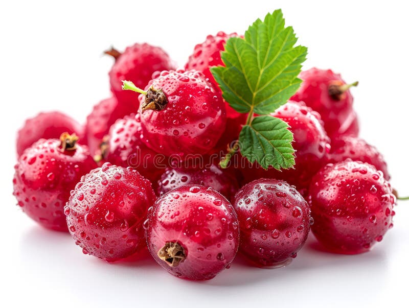 A Group of Red Berries with Water Droplets. Stock Illustration ...
