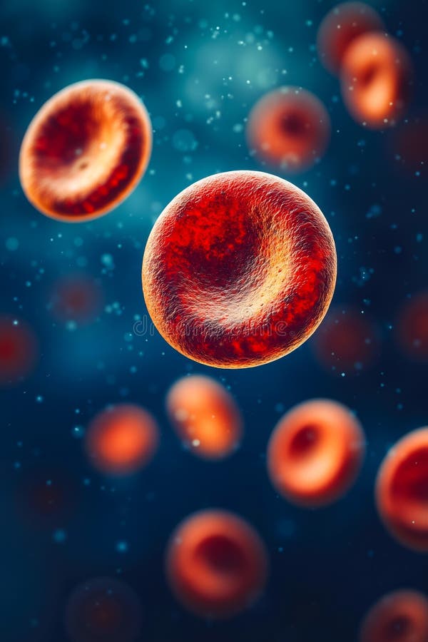 A Group of Red Blood Cells Floating in the Air Stock Illustration ...