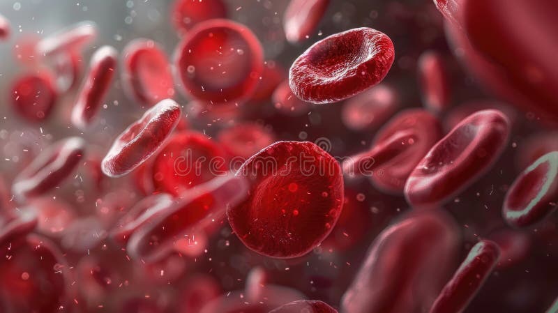 A Group of Red Blood Cells Flowing through a Vein Stock Photo - Image ...