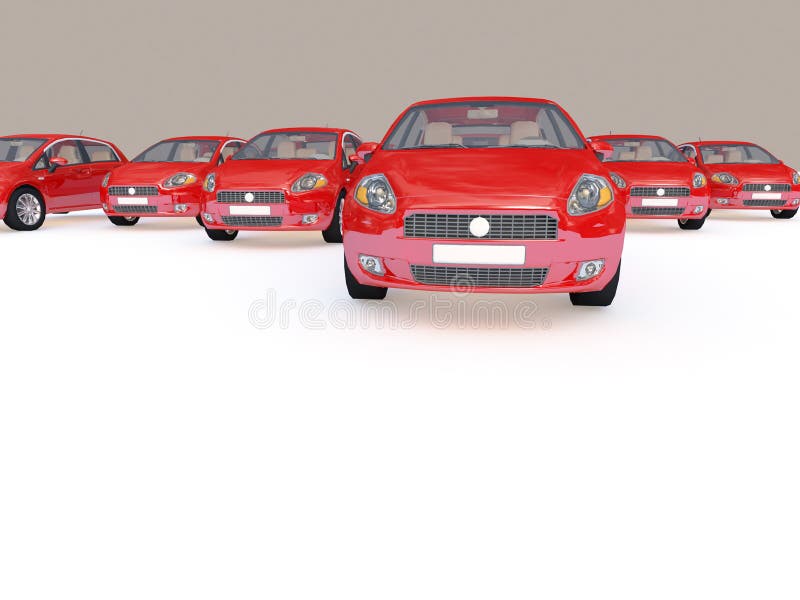 Group of red cars stock illustration. Illustration of shiny - 9260818