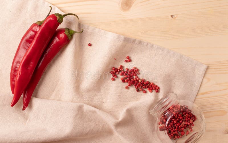 Red Chili Spicy Pepper on Rustic Surface Stock Photo - Image of mexican ...