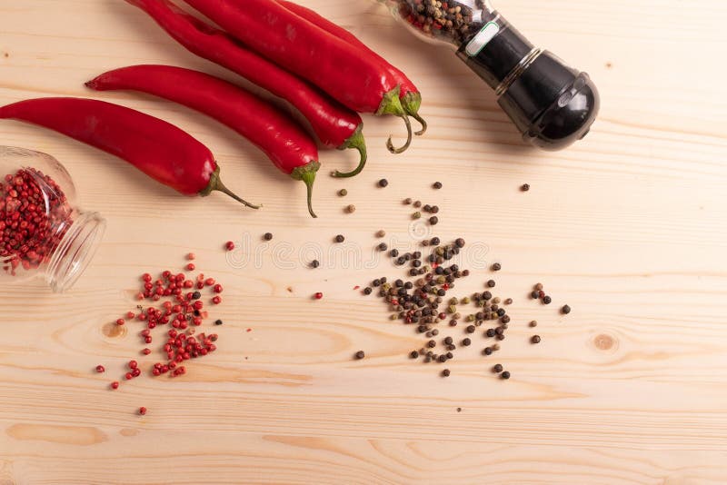Red Chili Spicy Pepper on Rustic Surface Stock Photo - Image of healthy ...