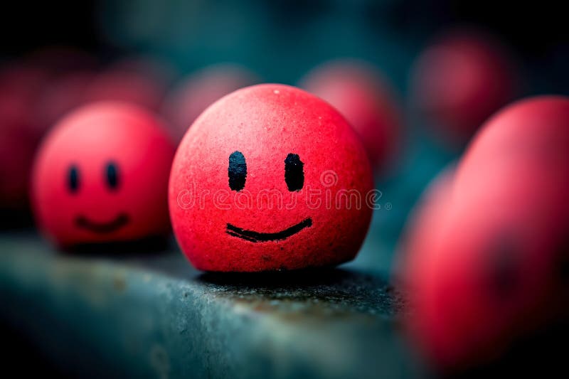 A Group of Red Eggs with Smiley Faces on Them Stock Photo - Image of ...