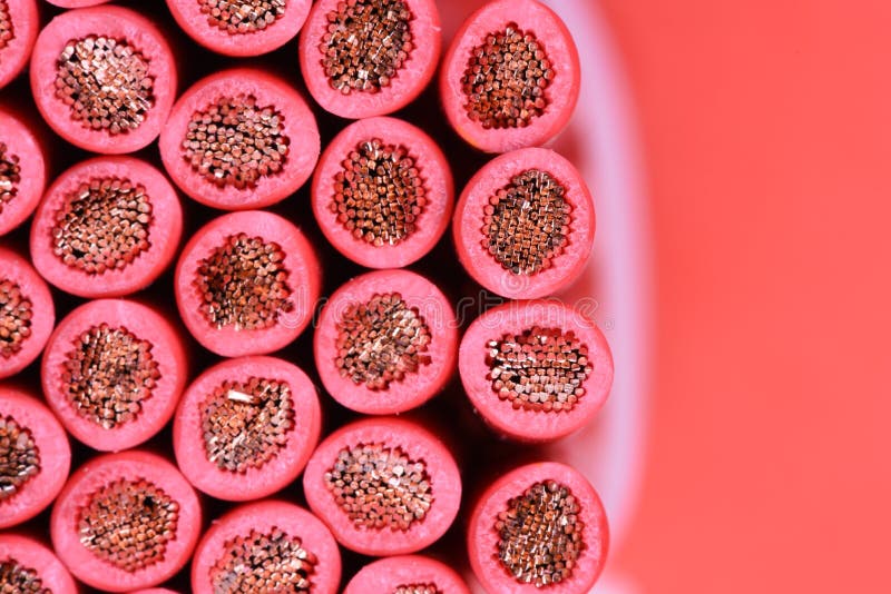 Group of Red Electric Cables Stock Image - Image of color, electrical ...
