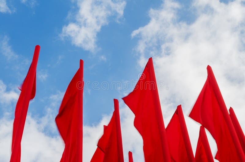 Group of red flags stock image. Image of entertainment - 93494959
