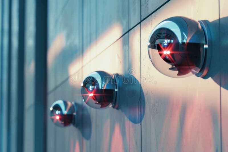 A Group of Red Lights Mounted To a Wall. Suitable for Interior Design ...