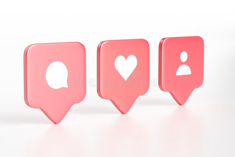 Group of Red Likes on a White Background. Stock Illustration ...