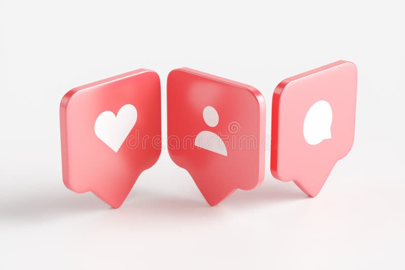 Group of Red Likes on a White Background. Stock Illustration ...