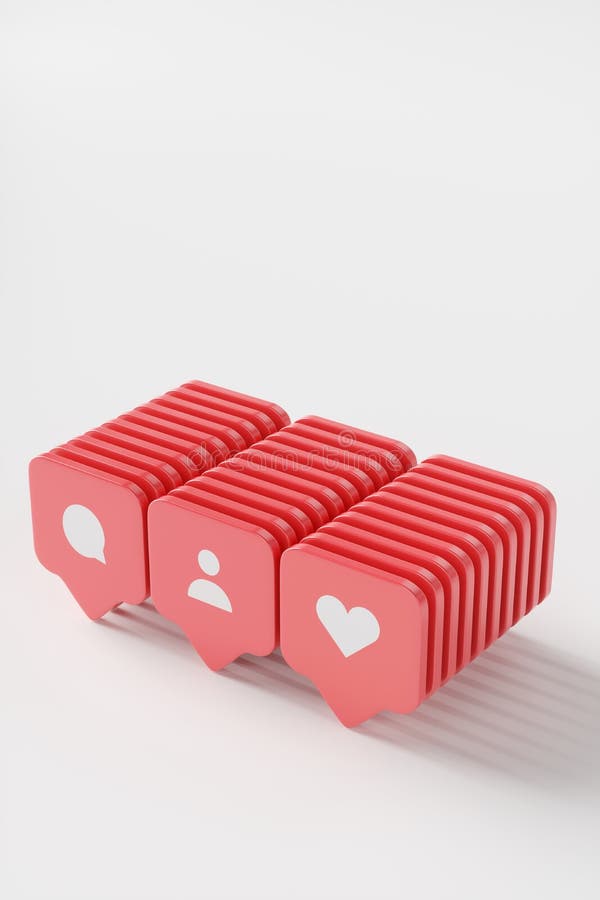 Group of Red Likes on a White Background. Stock Illustration ...