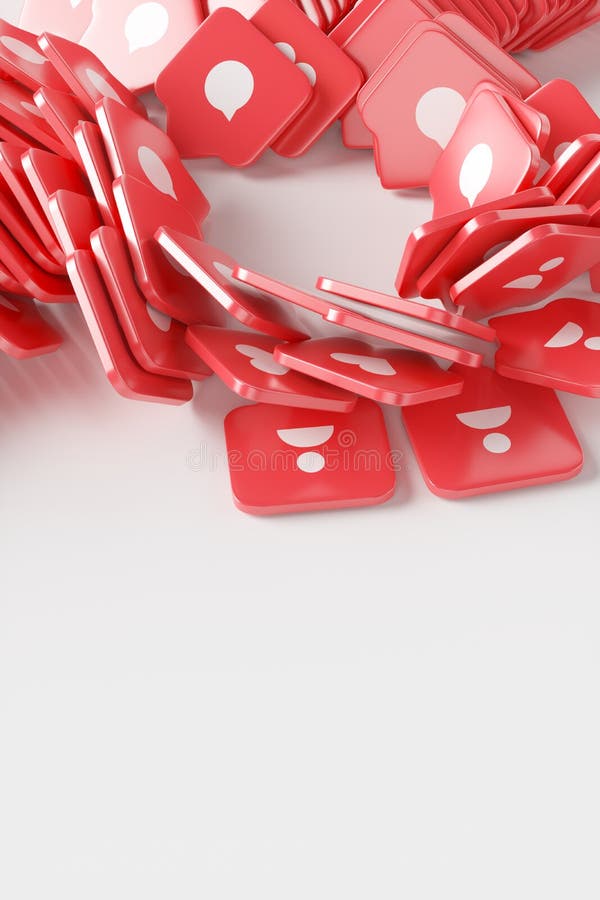 Group of Red Likes on a White Background. Stock Illustration ...