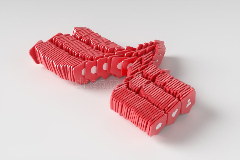 Group of Red Likes on a White Background. Stock Illustration ...