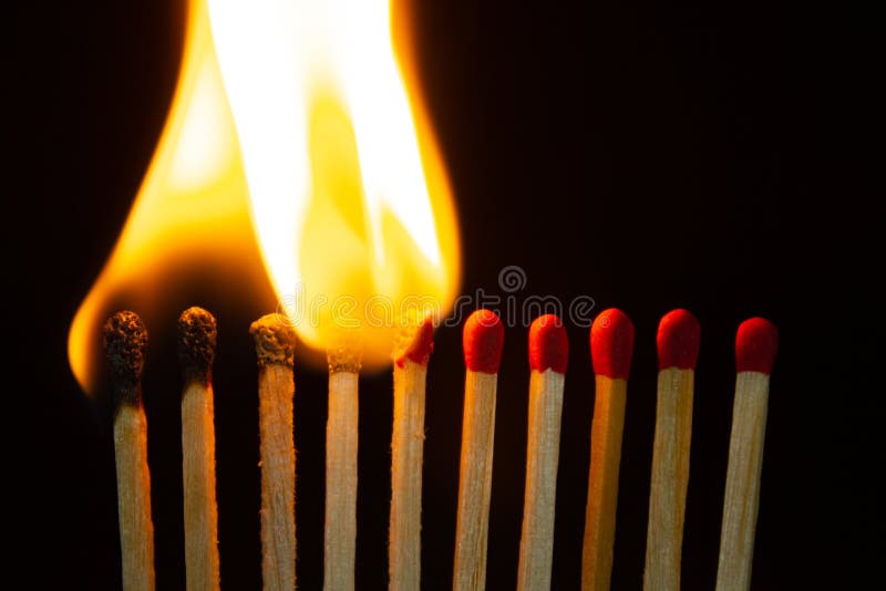 Match Burning Fire Flame in Hand Stock Image - Image of close, flame ...