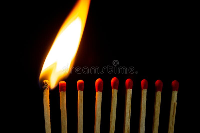 Match Burning Fire Flame in Hand Stock Image - Image of igniting ...