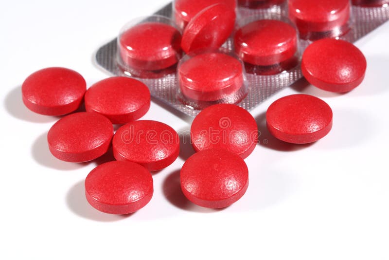 Group of Red Medicine Pills Stock Image - Image of blister, health: 8436113