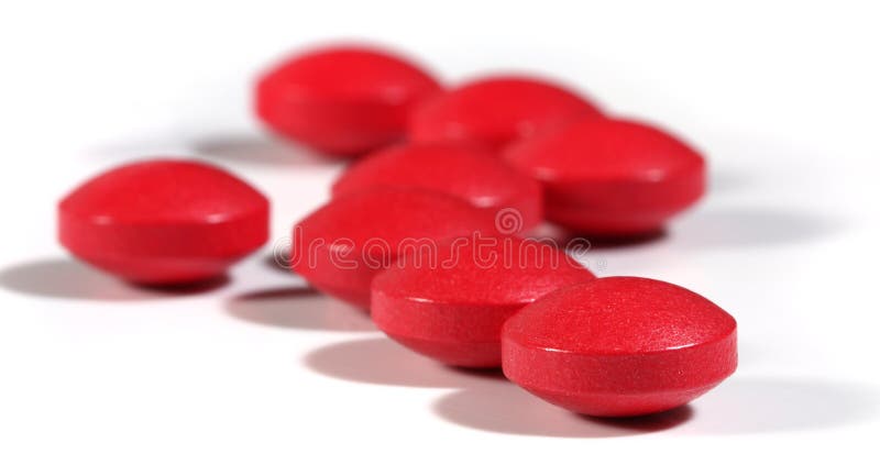 Group of Red Medicine Pills Stock Photo - Image of narcotic, illness ...