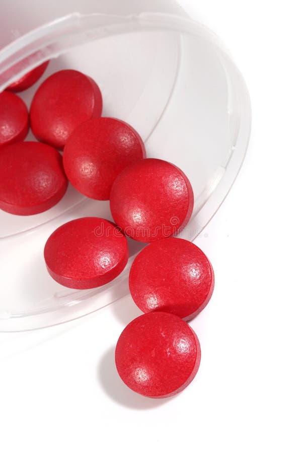 Group of Red Medicine Pills Stock Photo - Image of close, herbal: 8506626