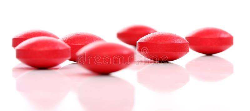 Group of Red Medicine Pills Stock Photo - Image of pharmacy, medicine ...
