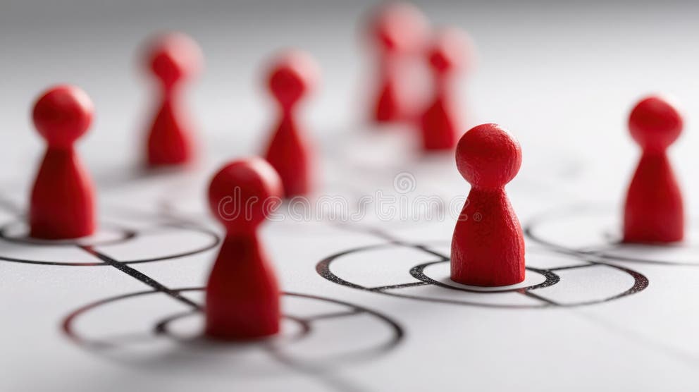 Group of Red People Indicating Strategic Alignment Matrix for Precise ...