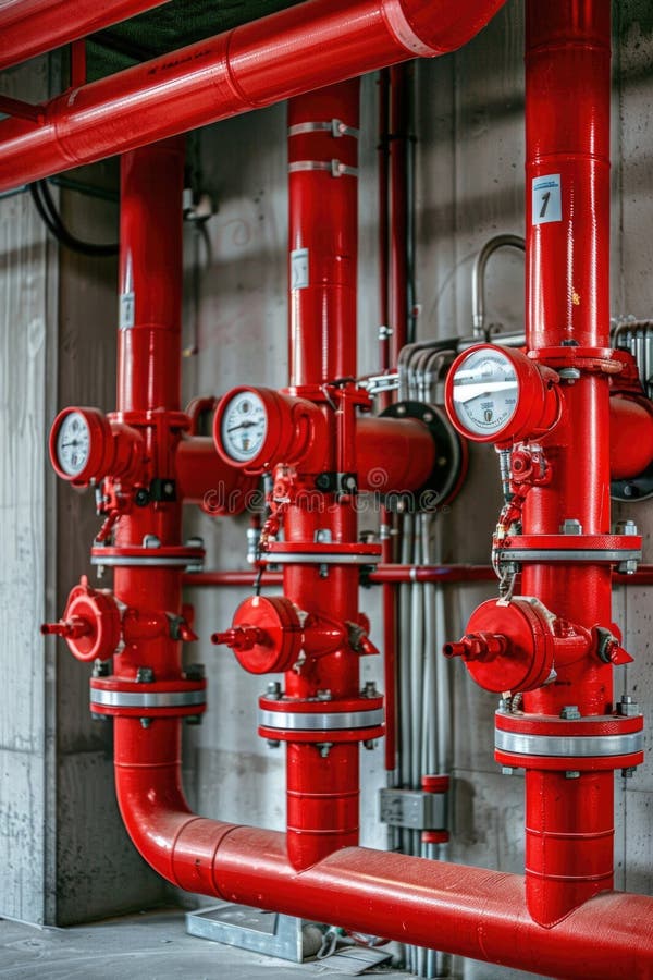 A Group of Red Pipes Connected Together Stock Image - Image of pipes ...