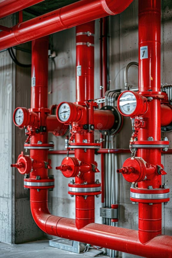 A Group of Red Pipes Connected Together Stock Image - Image of pipes ...