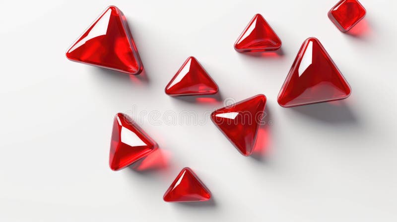 A Group of Red Pyramids on a White Surface. Suitable for Educational ...