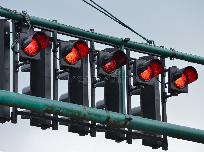 Group of red racing lights stock photo. Image of signal - 56396268