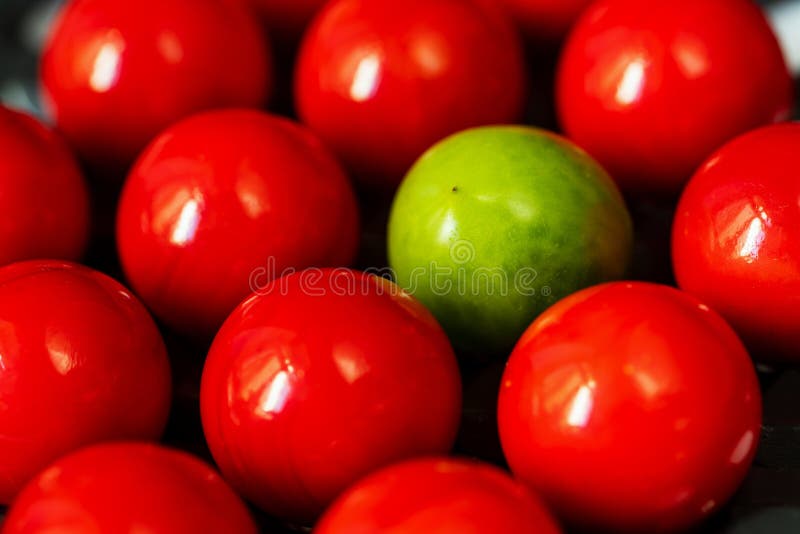 Group of Red Sphere and Green in Row Stock Photo - Image of object ...