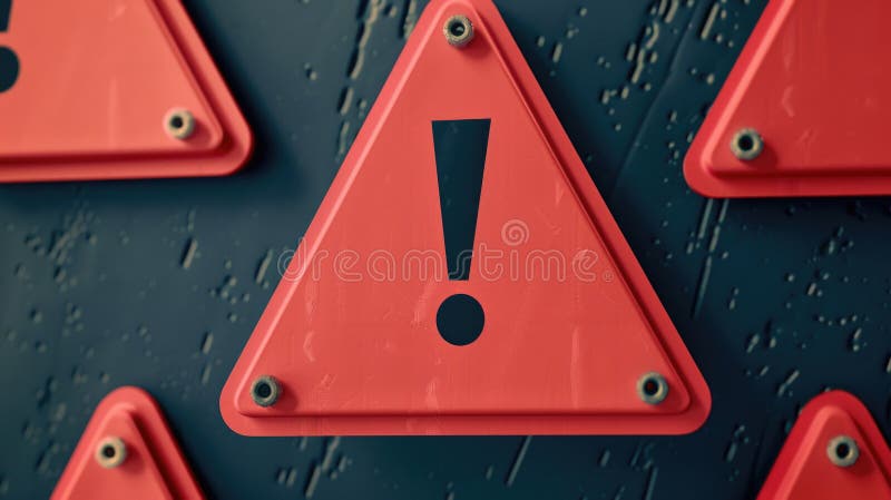 A Group of Red Triangular Signs with a Black Exclamation. Suitable for ...