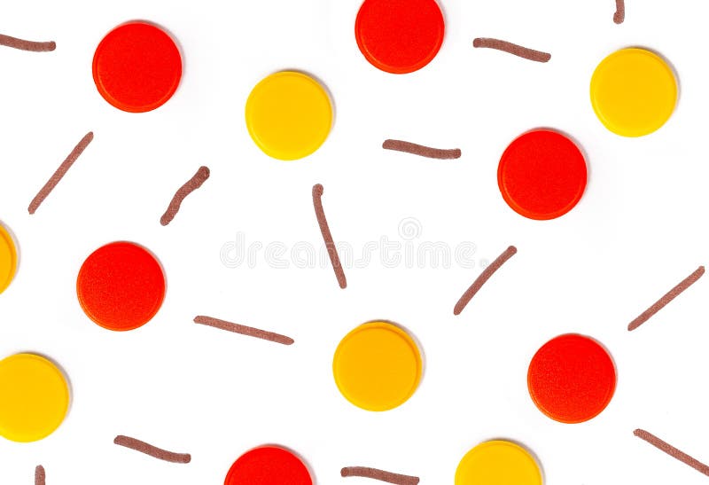 Group of Red Yellow Interconnected Dot Nodes, Abstract Set of Objects ...