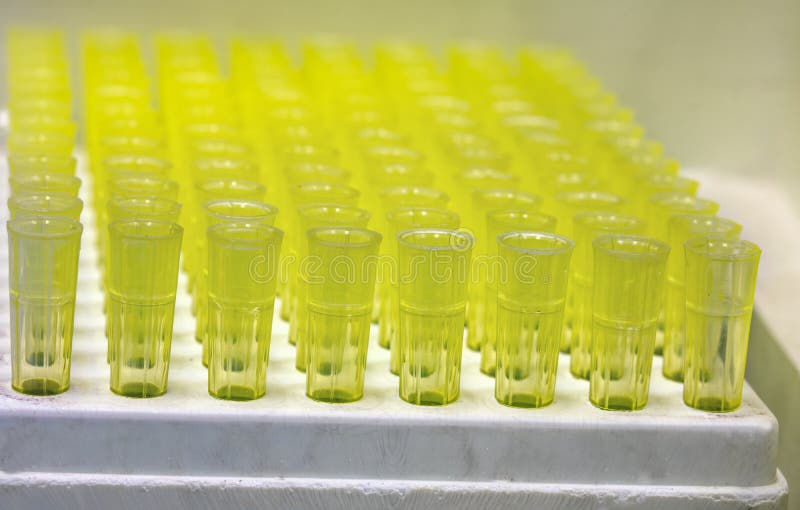Group of Research Test Tubes in a Box. Stock Photo - Image of line ...