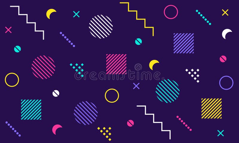 Group of Retro Design Elements. Pattern from Geometric Shapes in ...