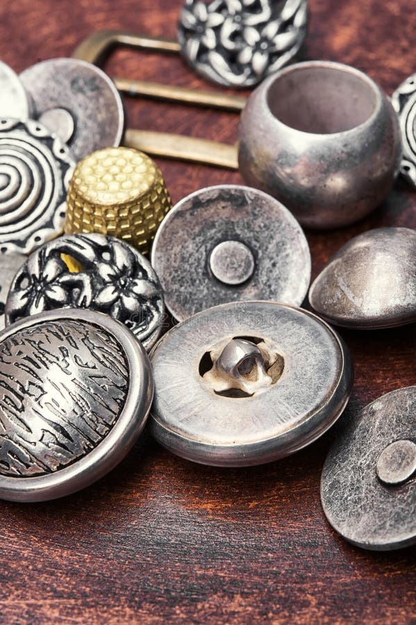 Set of retro iron buttons stock photo. Image of close - 96993034