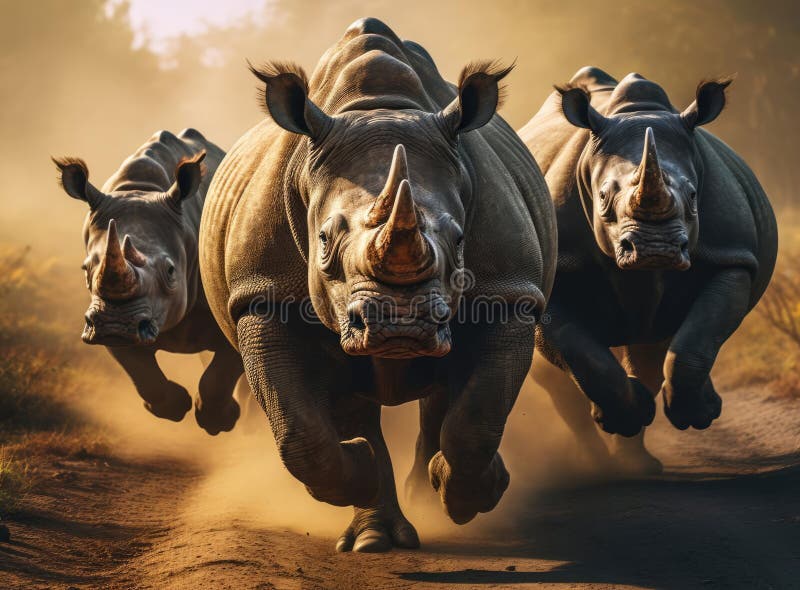 A group of rhinos stock image. Image of square, large - 289772755