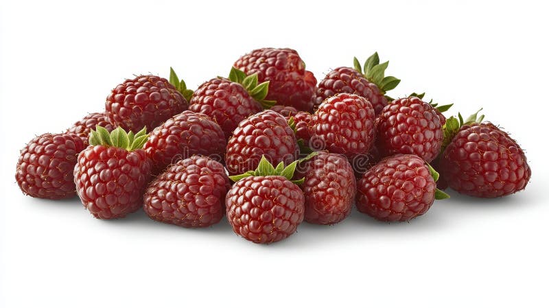 A Group of Ripe Raspberries Placed on a Pristine White Surface Stock ...