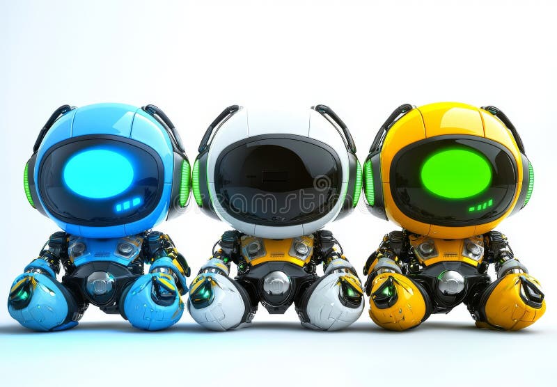 A Group of Robot Assistants or Artificial Intelligence Robots Stock ...