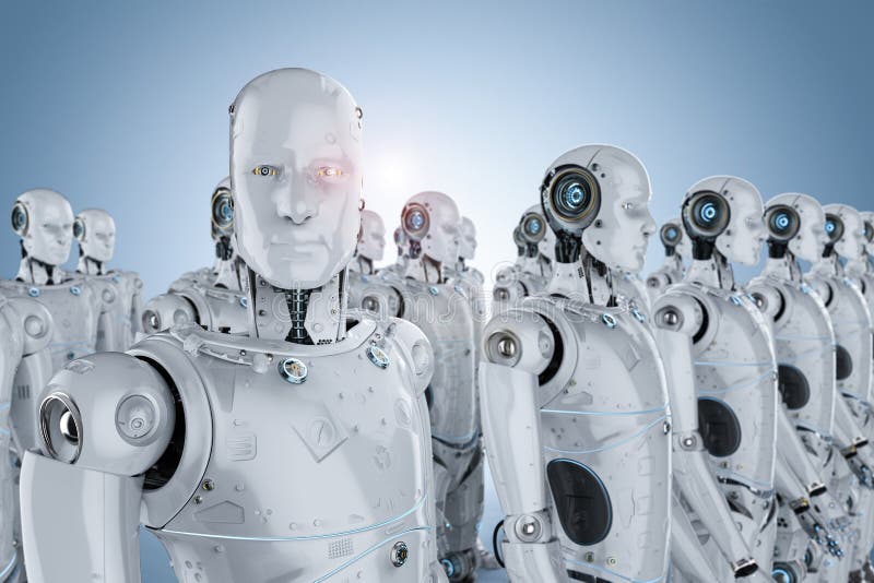 Group of robots stock illustration. Illustration of little - 152637828