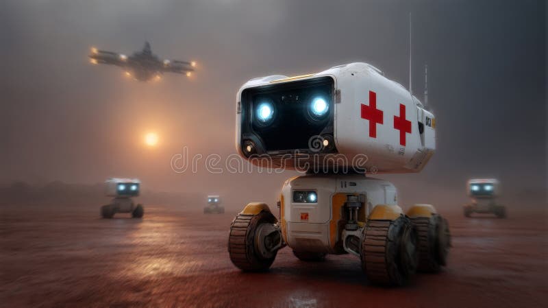 Robots Conducting a Space Exploration Mission on a Distant Planet ...