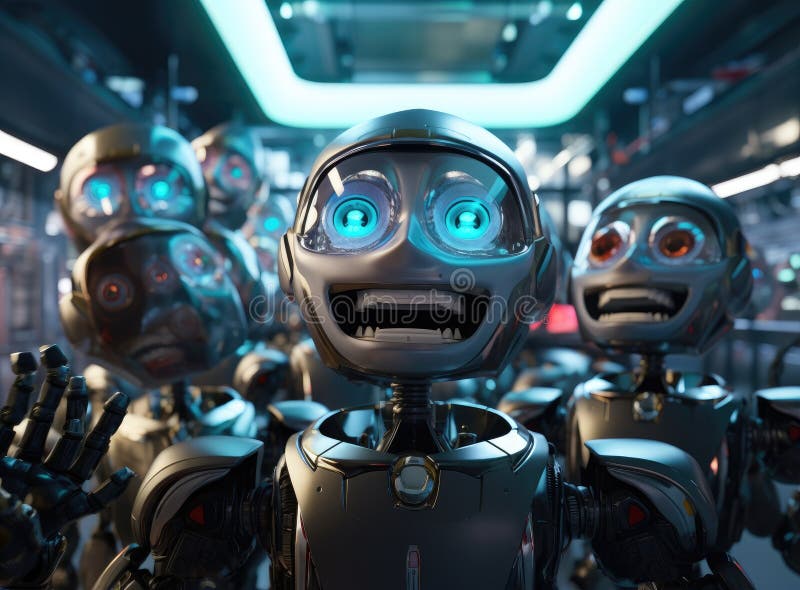 A group of robots stock photo. Image of future, robotics - 290806866