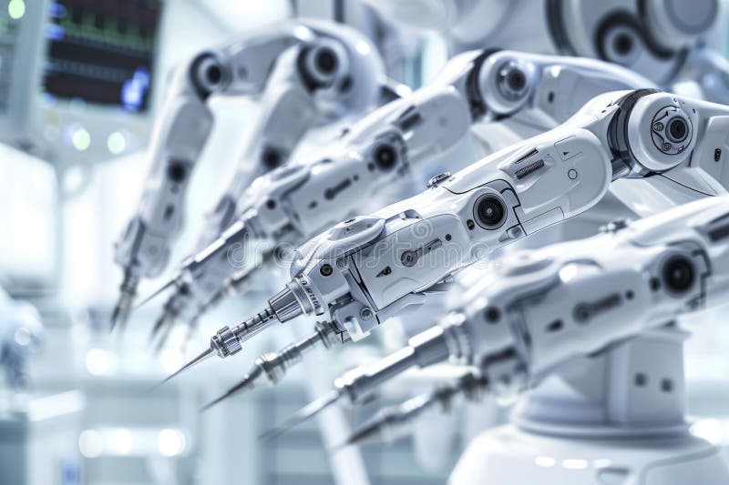 A Group of Robots Standing Together in a Room Stock Image - Image of ...