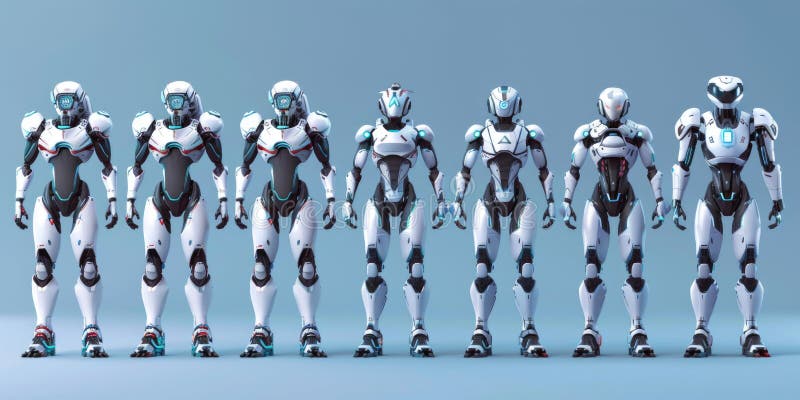 A Group of Robots Standing Together. Suitable for Tech and Innovation ...
