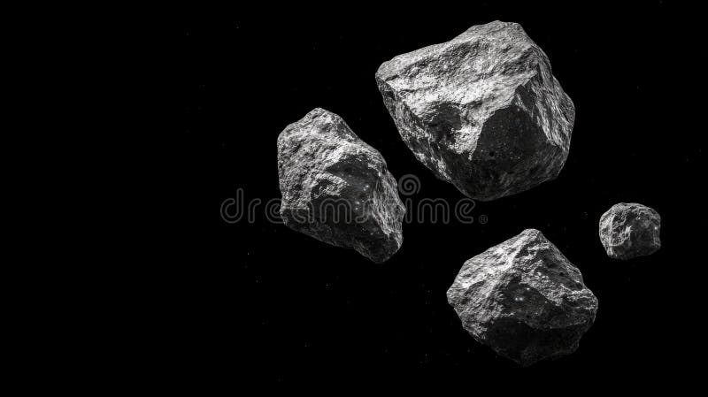 A Group of Rocks Floating in Space. Stock Photo - Image of background ...