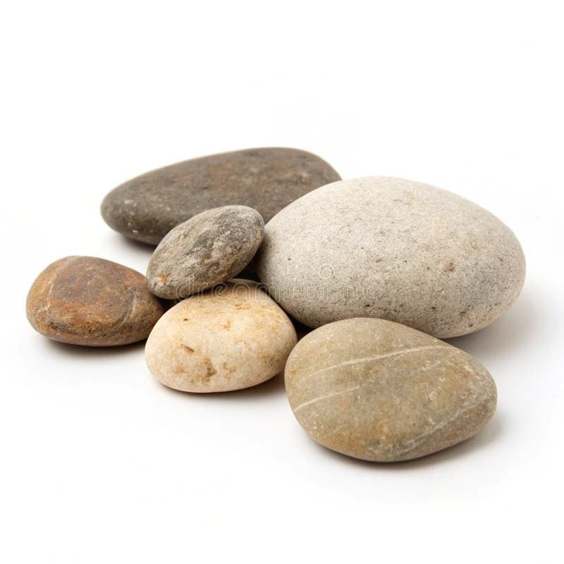 Group of Rocks Isolated on White Background Stock Illustration ...