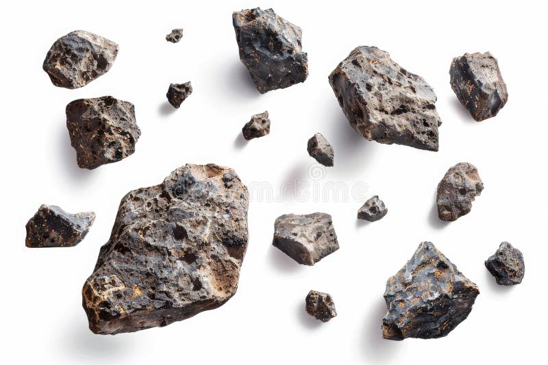 A Group of Rocks Placed on a White Surface, Ready for Use As a ...