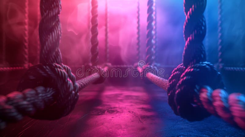 A Group of Ropes Intricately Linked and Forming a Network Stock Photo ...