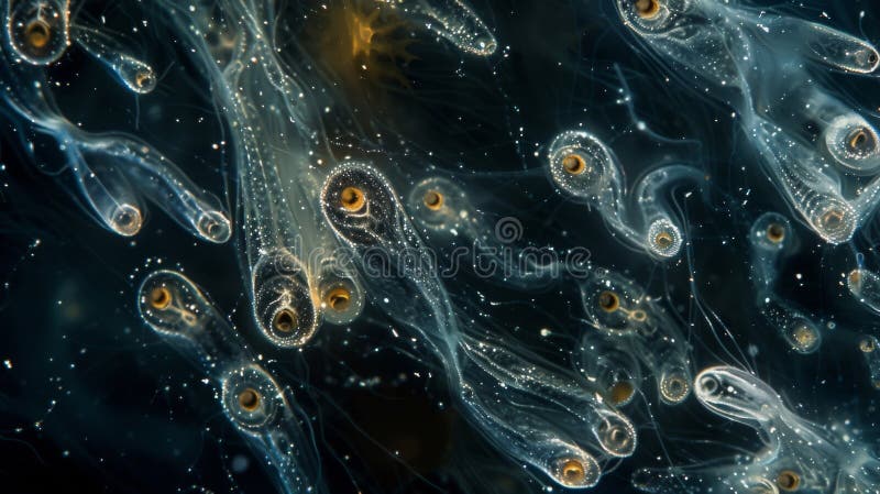 A Group of Rotifers Seen from Above Forming a Mesmerizing Pattern Under ...