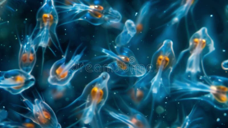 A Group of Rotifers Seen from Above Forming a Mesmerizing Pattern Under ...