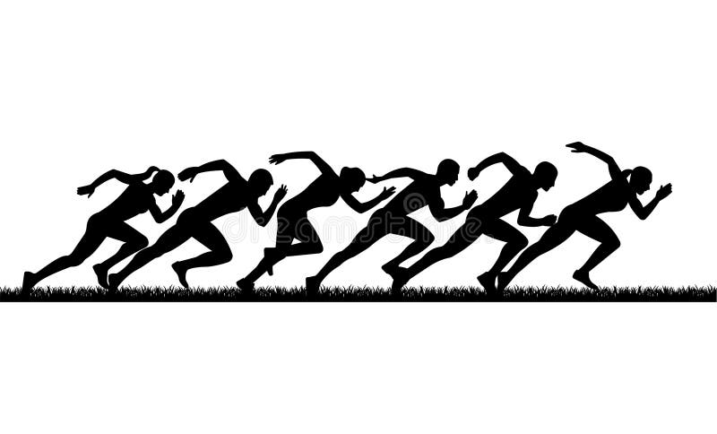 Group of Running People Vector Illustration Stock Vector - Illustration ...