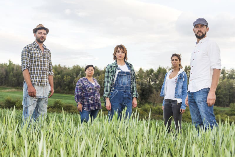 Group of Rural People Standing at Countryside while Looking Camera ...